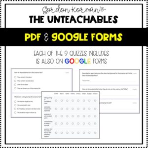 The Unteachables (Gordon Korman) - Quiz Pack - PDF & Google | Made By ...