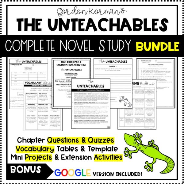 The Unteachables - Complete Novel Study - BUNDLE | Made By Teachers