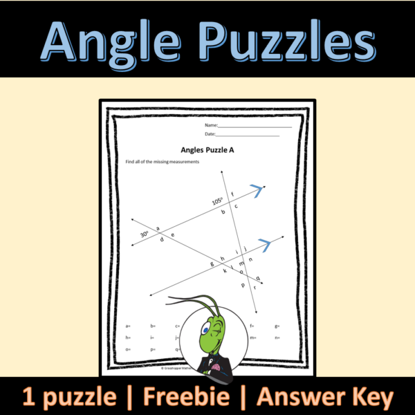 Freebie Angle Relationships Activity to Find Missing Angles in Puzzle ...