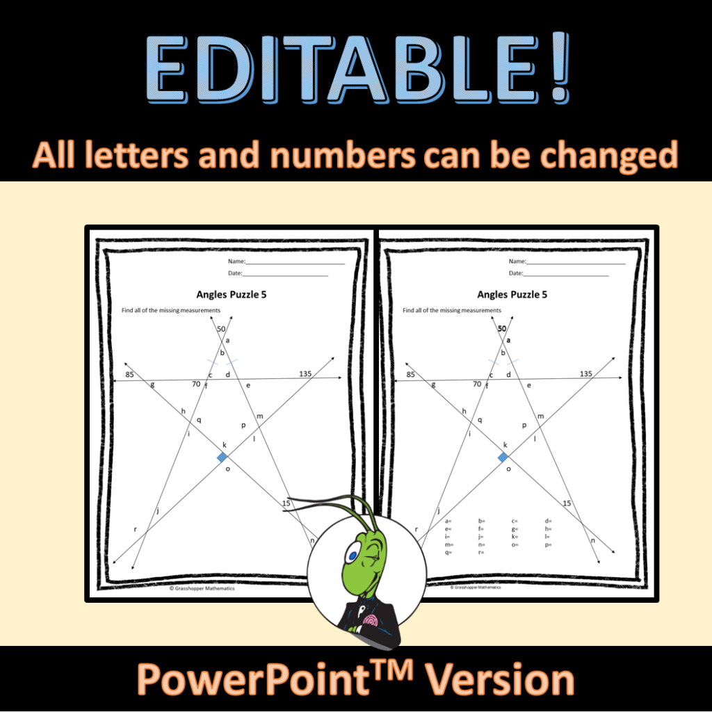 Angle Relationships Activity to Find Missing Angles in Puzzle ...