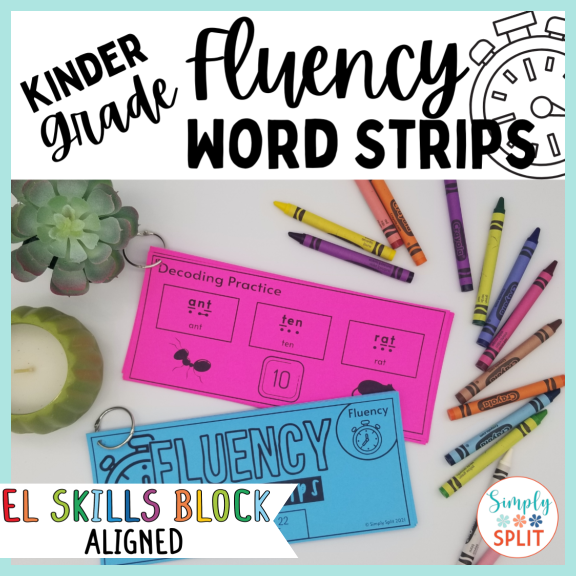 Kindergarten Fluency Letter & Word Decoding Strips | EL Skills Block ...