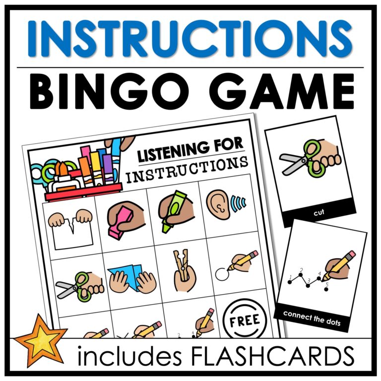 Classroom Instructions ESL Bingo Game for Newcomers + Vocabulary ...