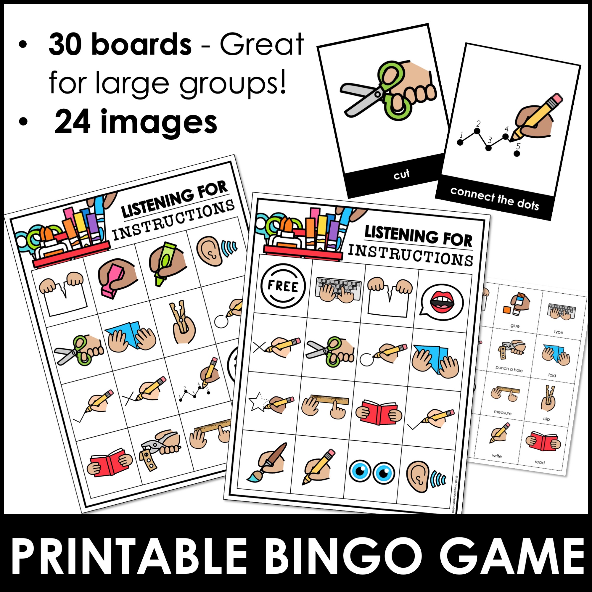 Classroom Instructions ESL Bingo Game for Newcomers + Vocabulary ...