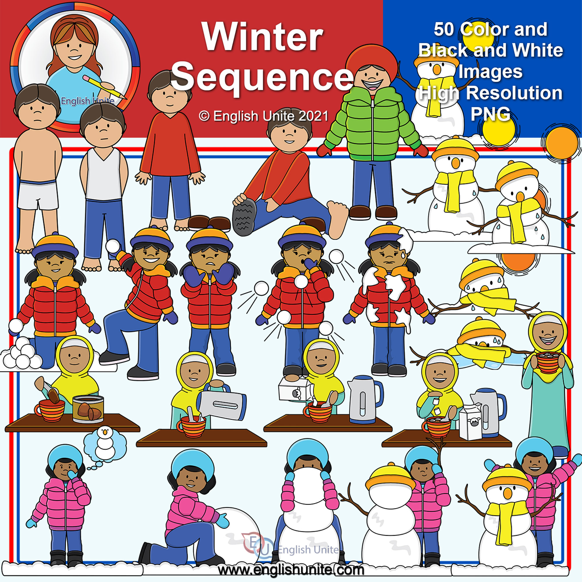 Clip Art - Winter Sequence | Made By Teachers
