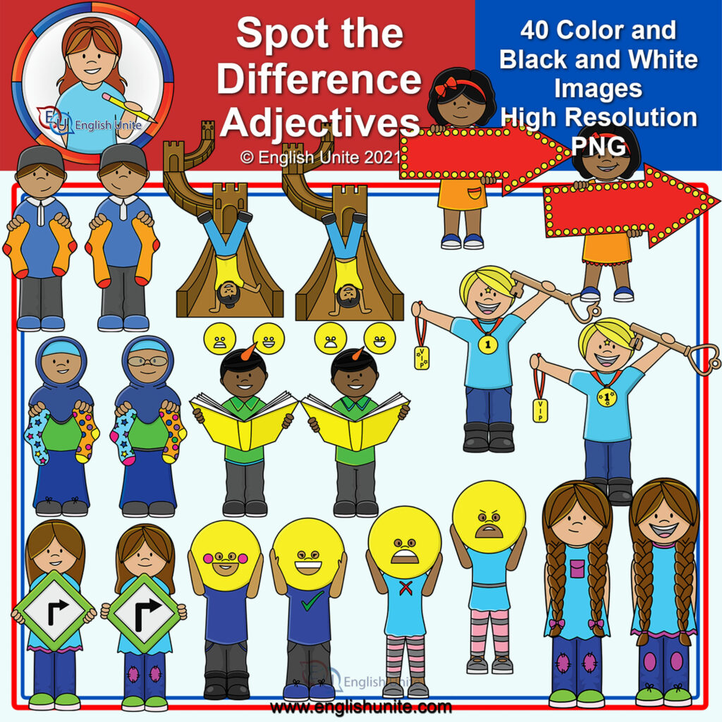 Clip Art - Spot the Difference - Adjective | Made By Teachers