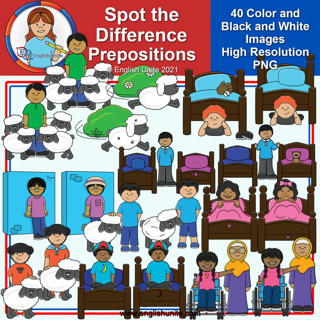 Clip Art - Spot the Difference - Preposition | Made By Teachers