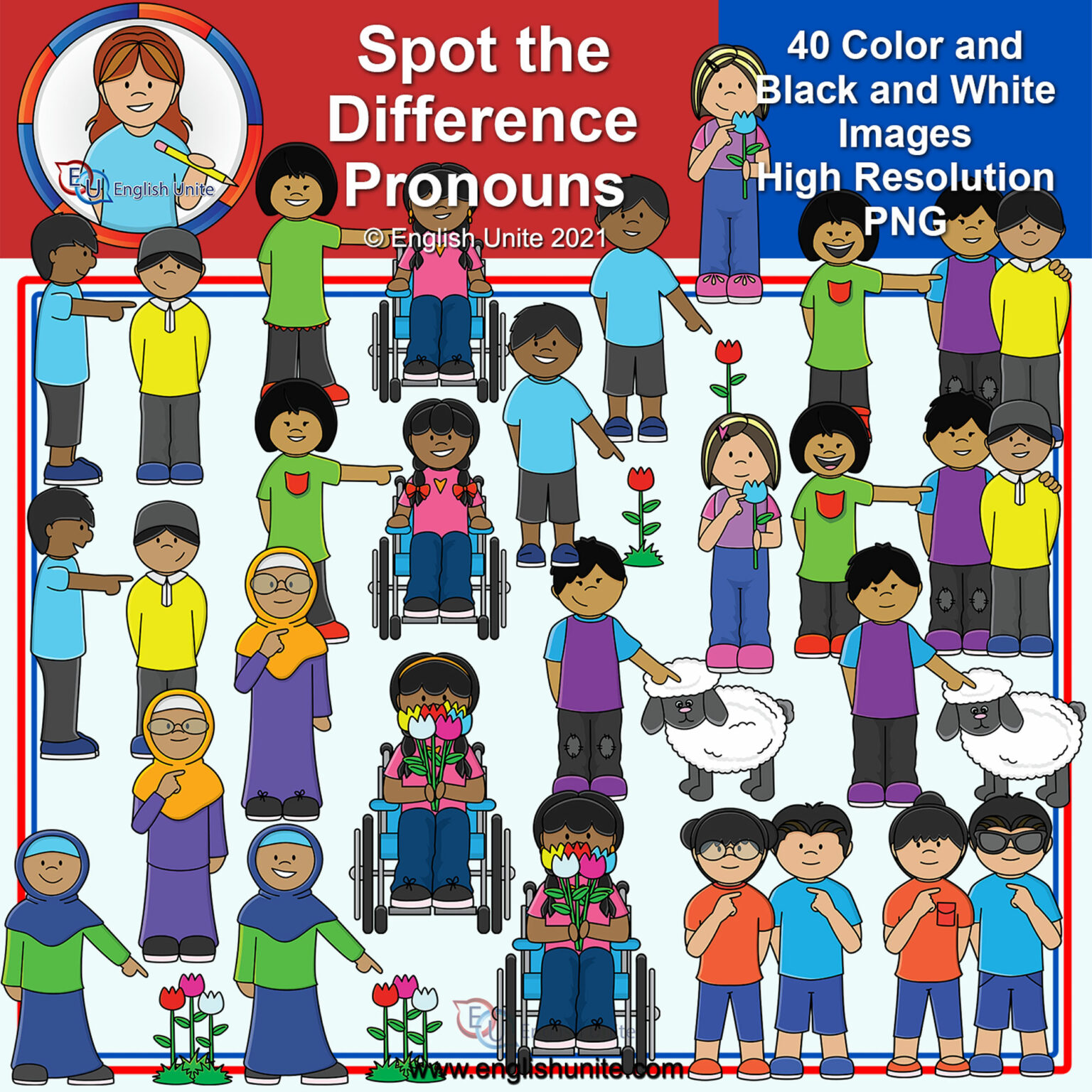 Clip Art - Spot the Difference - Pronoun | Made By Teachers