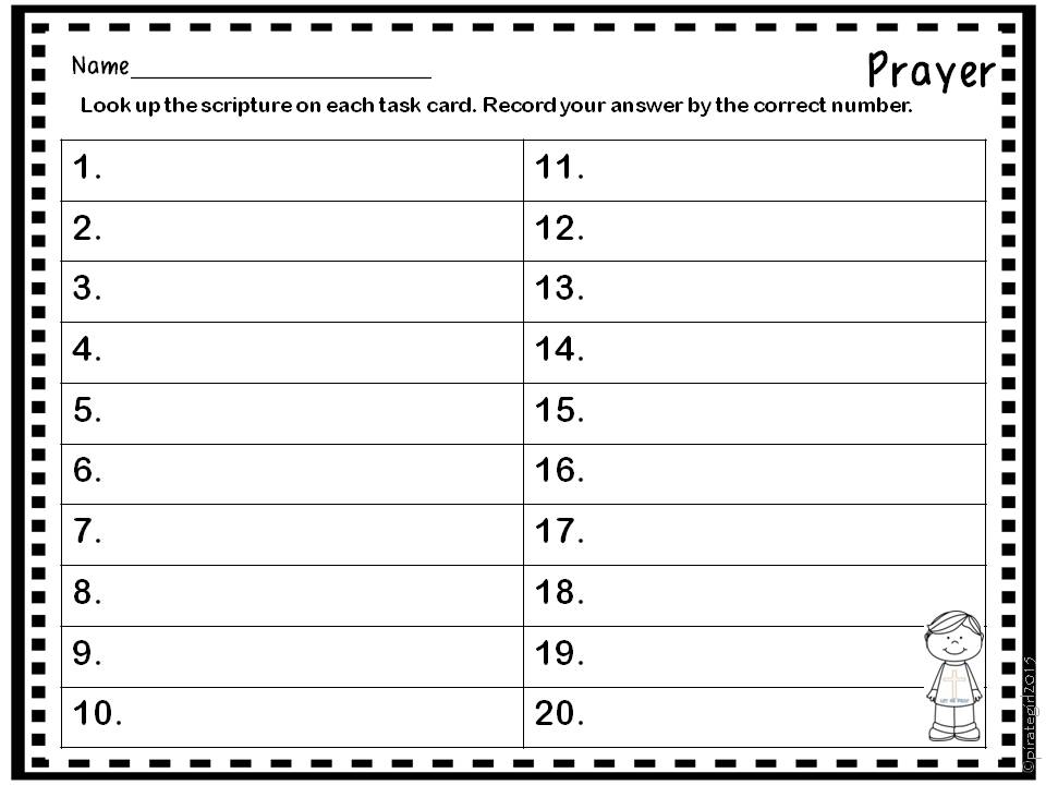 Bible Task Cards: Prayer | Made By Teachers