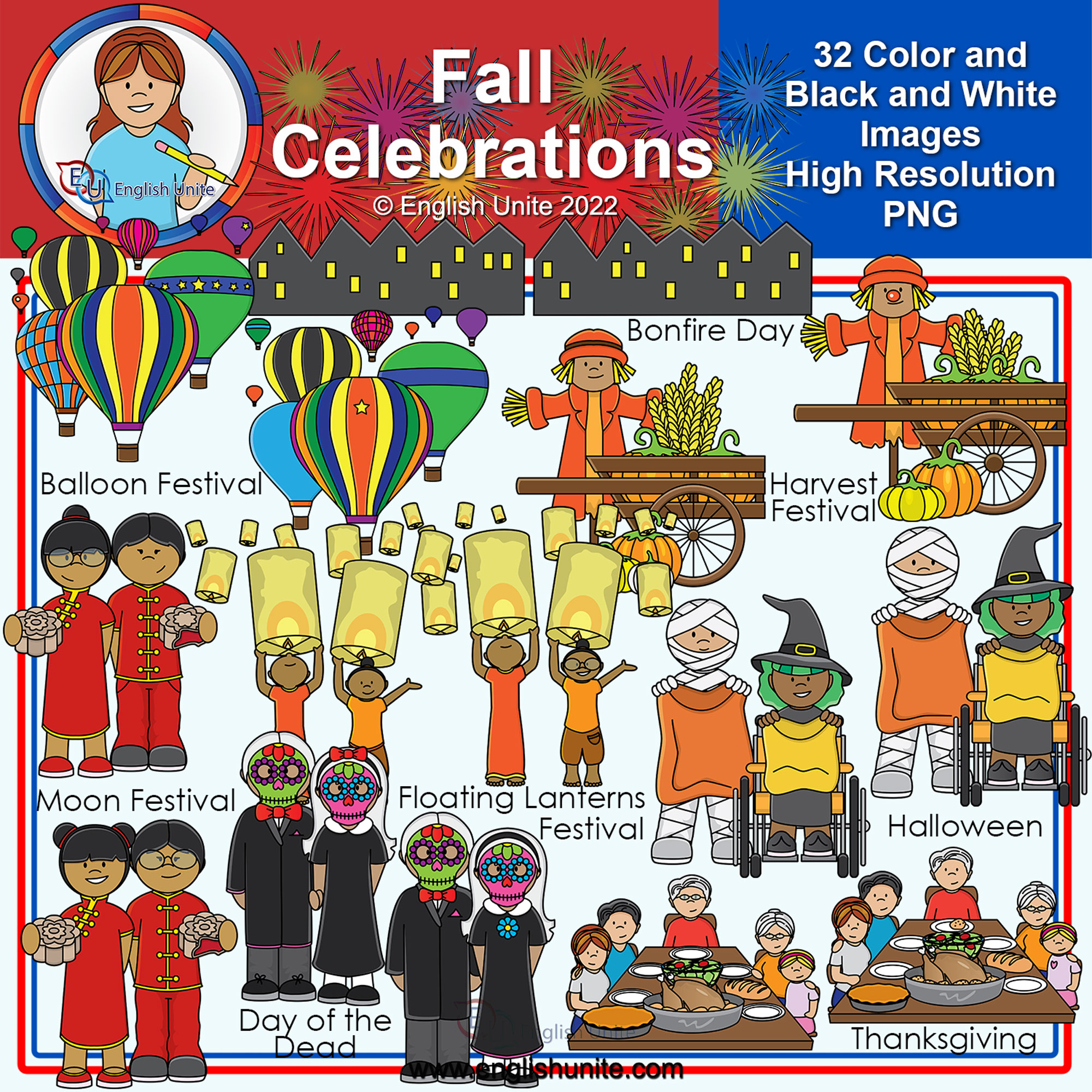 Clip Art - Spot the Difference - Fall Celebrations | Made By Teachers