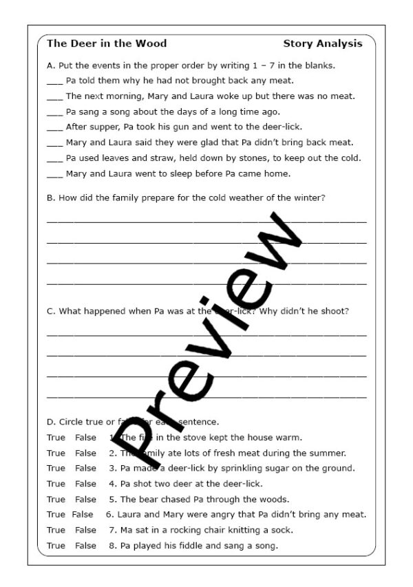 Laura Ingalls Wilder "Little House in the Big Woods" worksheets | Made ...