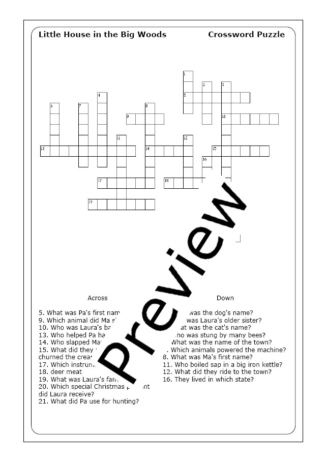 Laura Ingalls Wilder "Little House in the Big Woods" worksheets | Made ...