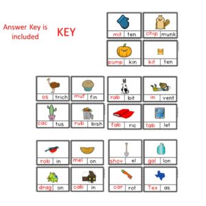 Closed Syllable Puzzle Cards - Center | Made By Teachers