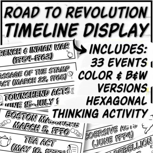 Road to Revolution Timeline Display and Activity | Made By Teachers
