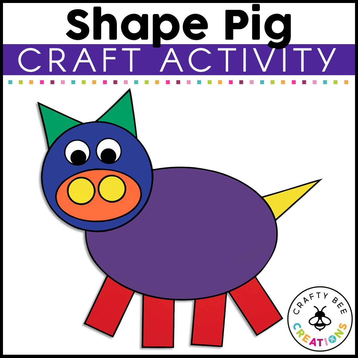 Shape Animal Craft | Pig Craft | Shape Activities | 2D Shapes | Made By ...