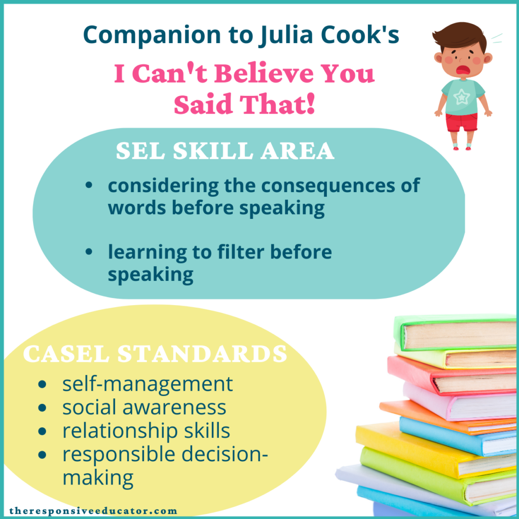 I Can't Believe You Said That! (by Julia Cook) Social-Emotional ...