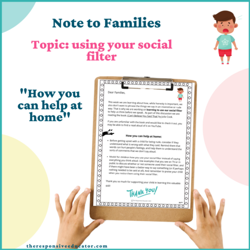 I Can't Believe You Said That! (by Julia Cook) Social-Emotional ...