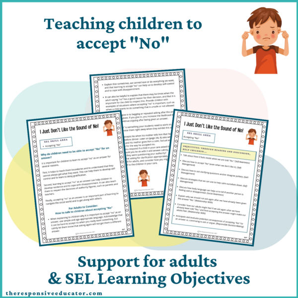 I Just Don't Like the Sound of No! (by Julia Cook) Social-Emotional ...