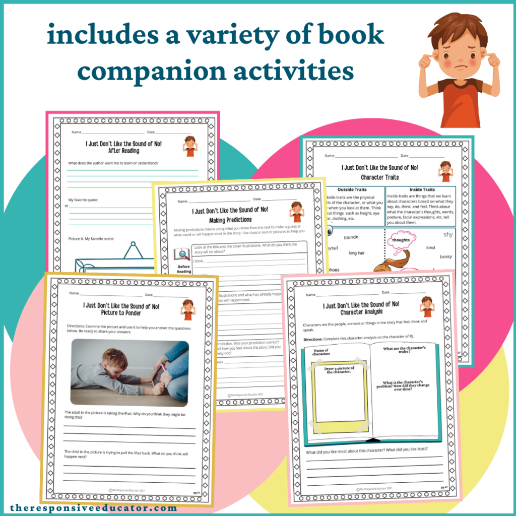 I Just Don't Like the Sound of No! (by Julia Cook) Social-Emotional ...