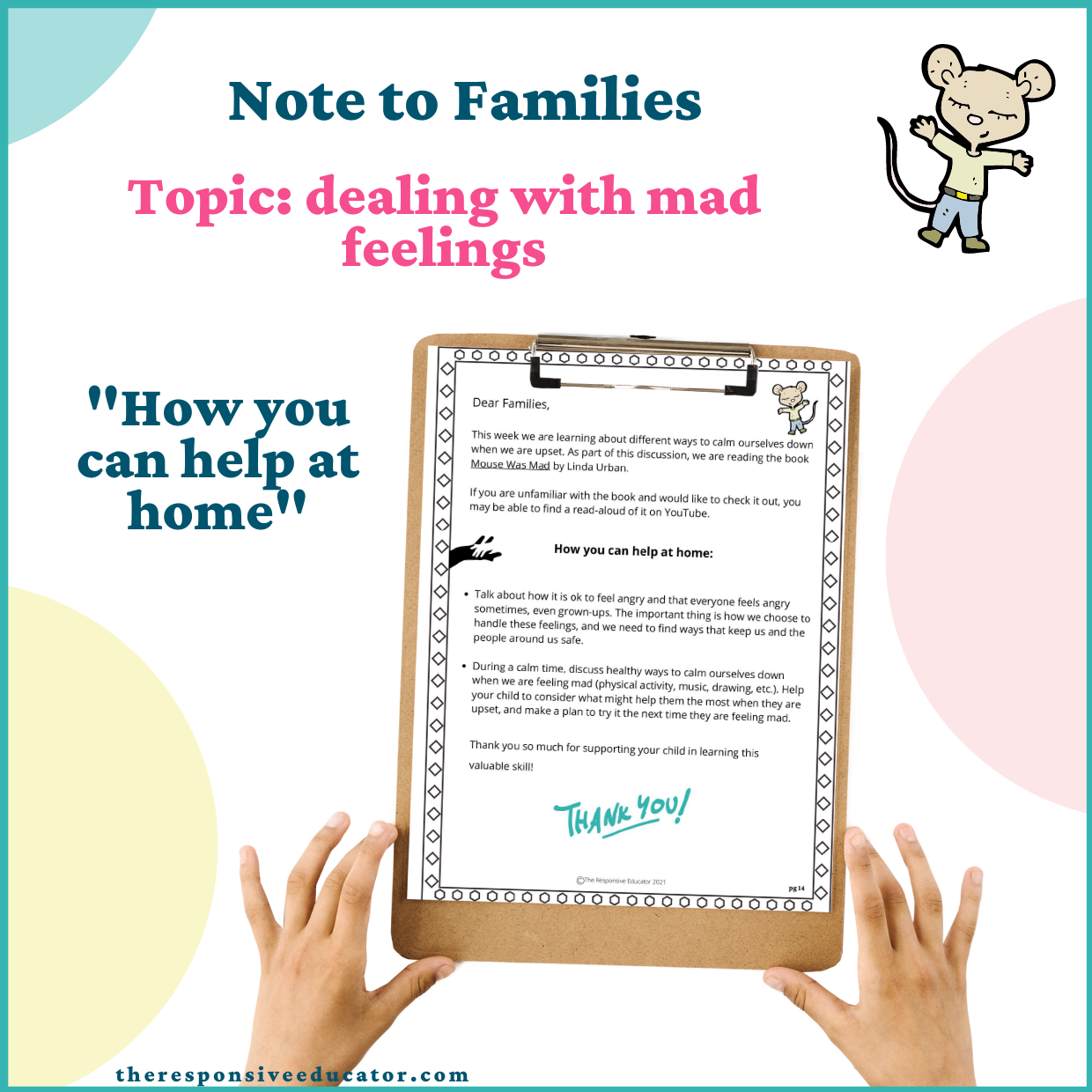 Mouse Was Mad (by Linda Urban) Social-Emotional Learning Activities ...