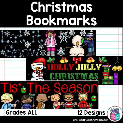 Christmas Cut n' Color Bookmarks: Black and White AND Full Color | Made ...