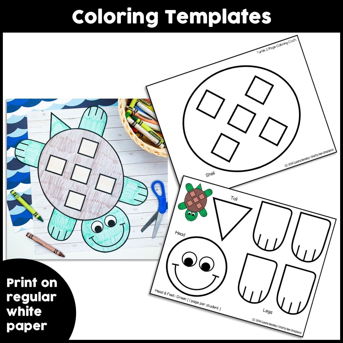Sea Turtle Craft | Ocean Animals Activity | Sea Life | Ocean Habitat ...