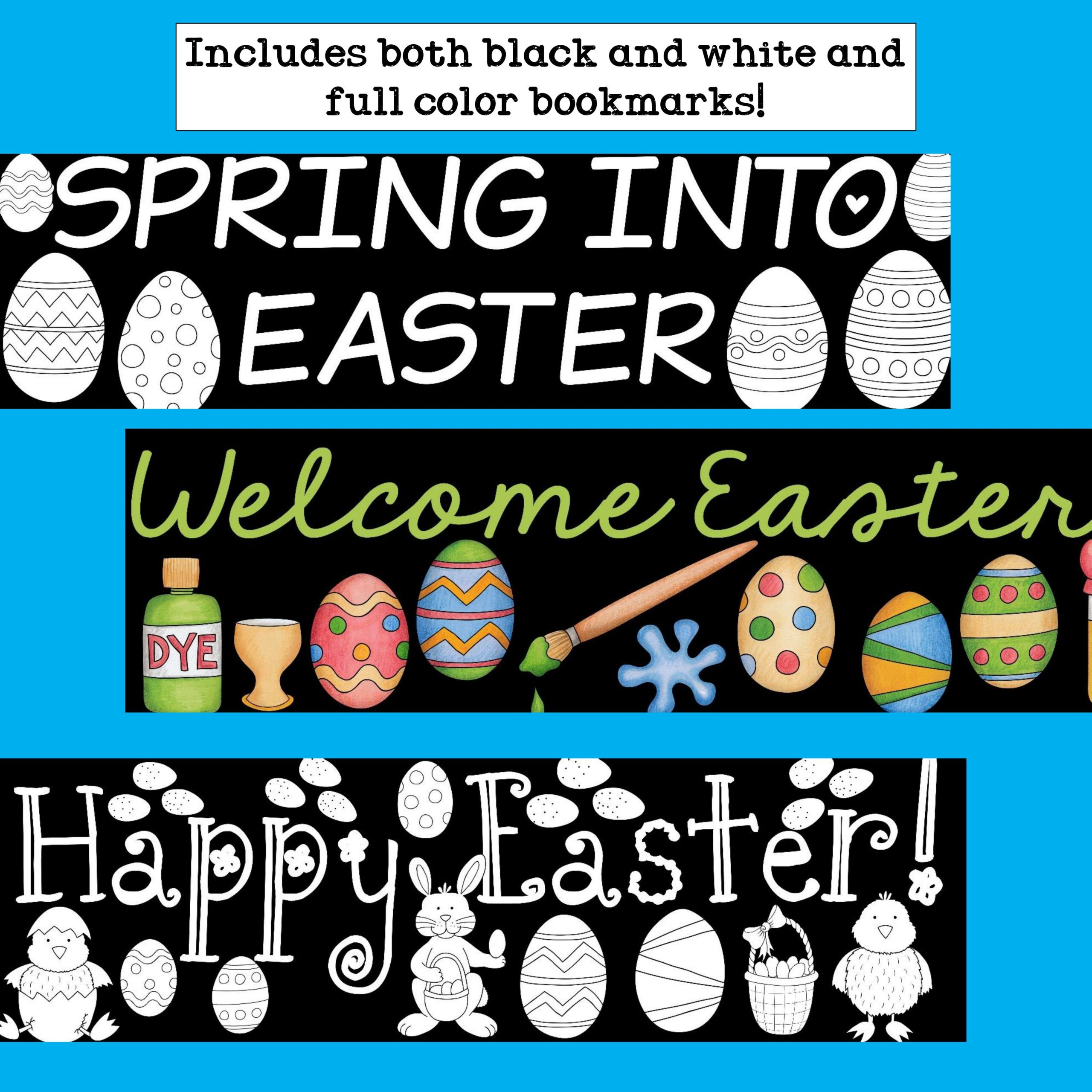 Easter Cut n' Color Bookmarks: Black and White AND Full Color | Made By ...