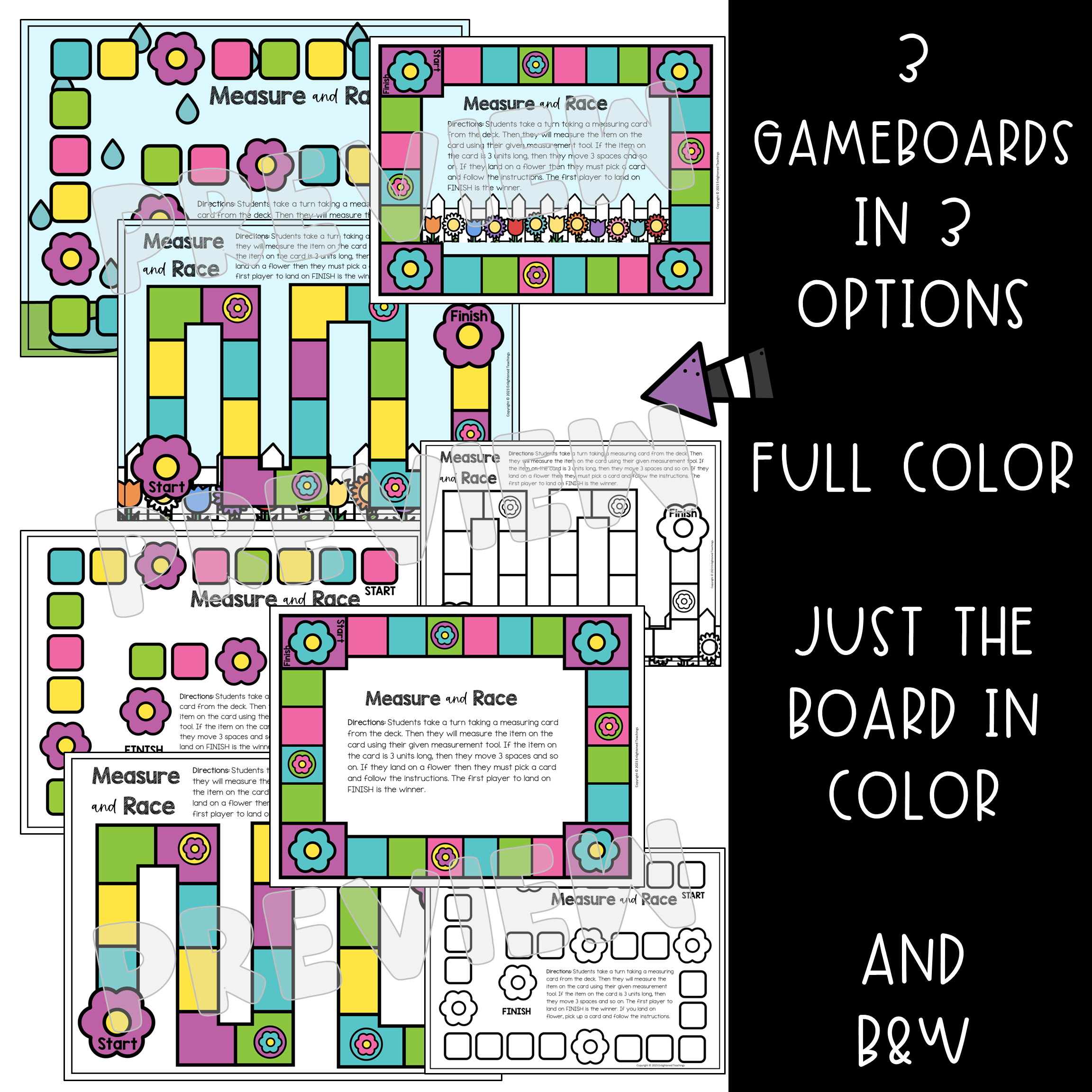 Spring Measurement Gameboard Non Standard Measuring Spring Measurement ...