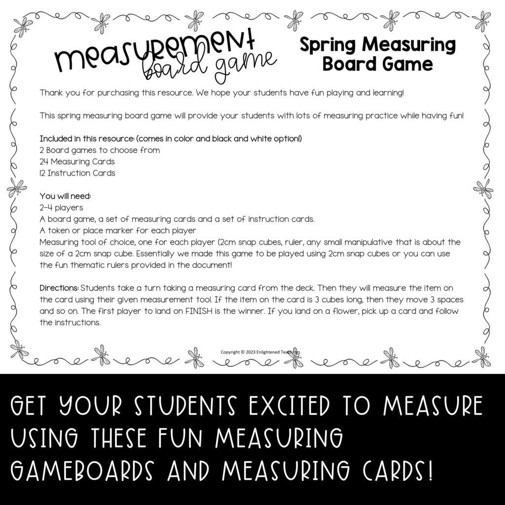 Spring Measurement Gameboard Non Standard Measuring Spring Measurement ...