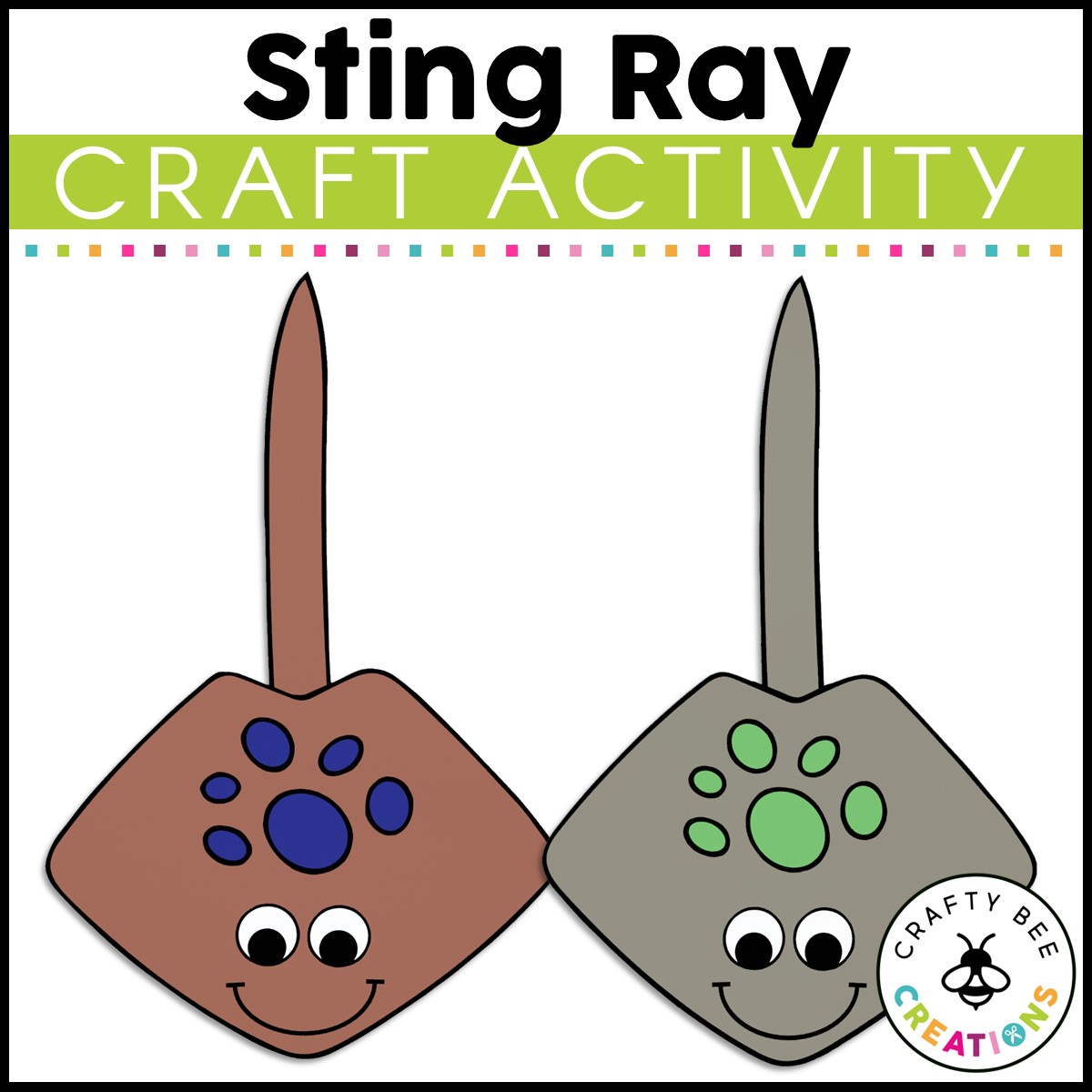 Sting Ray Craft | Ocean Animals Activity | Sea Life | Ocean Habitat ...