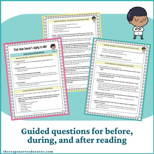 That Rule Doesn't Apply to Me! (by Julia Cook) Social-Emotional ...