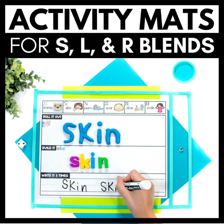S Blends L Blends R Blends - Activity Mats for Kindergarten Literacy ...