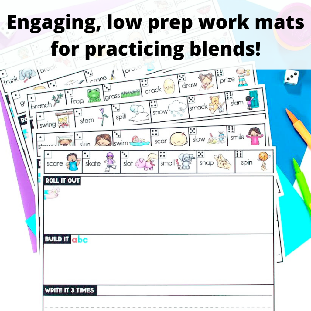 S Blends L Blends R Blends - Activity Mats for Kindergarten Literacy ...