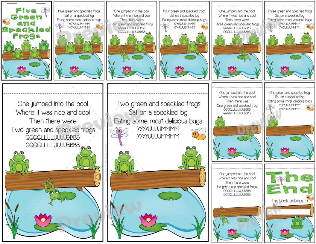 Five Green and Speckled Frogs Booklets and Worksheets Pack | Made By ...