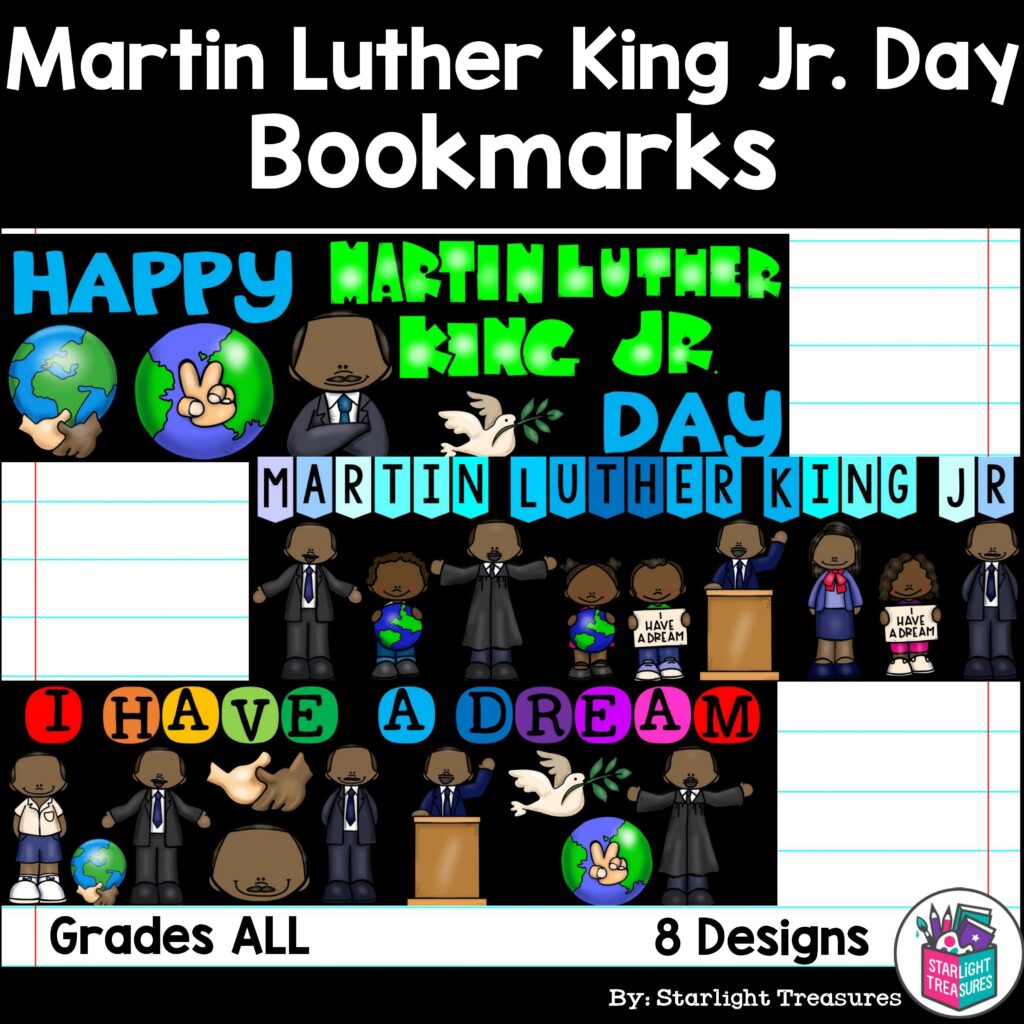 Martin Luther King Jr. Day Cut n' Color Bookmarks: Black and White ...