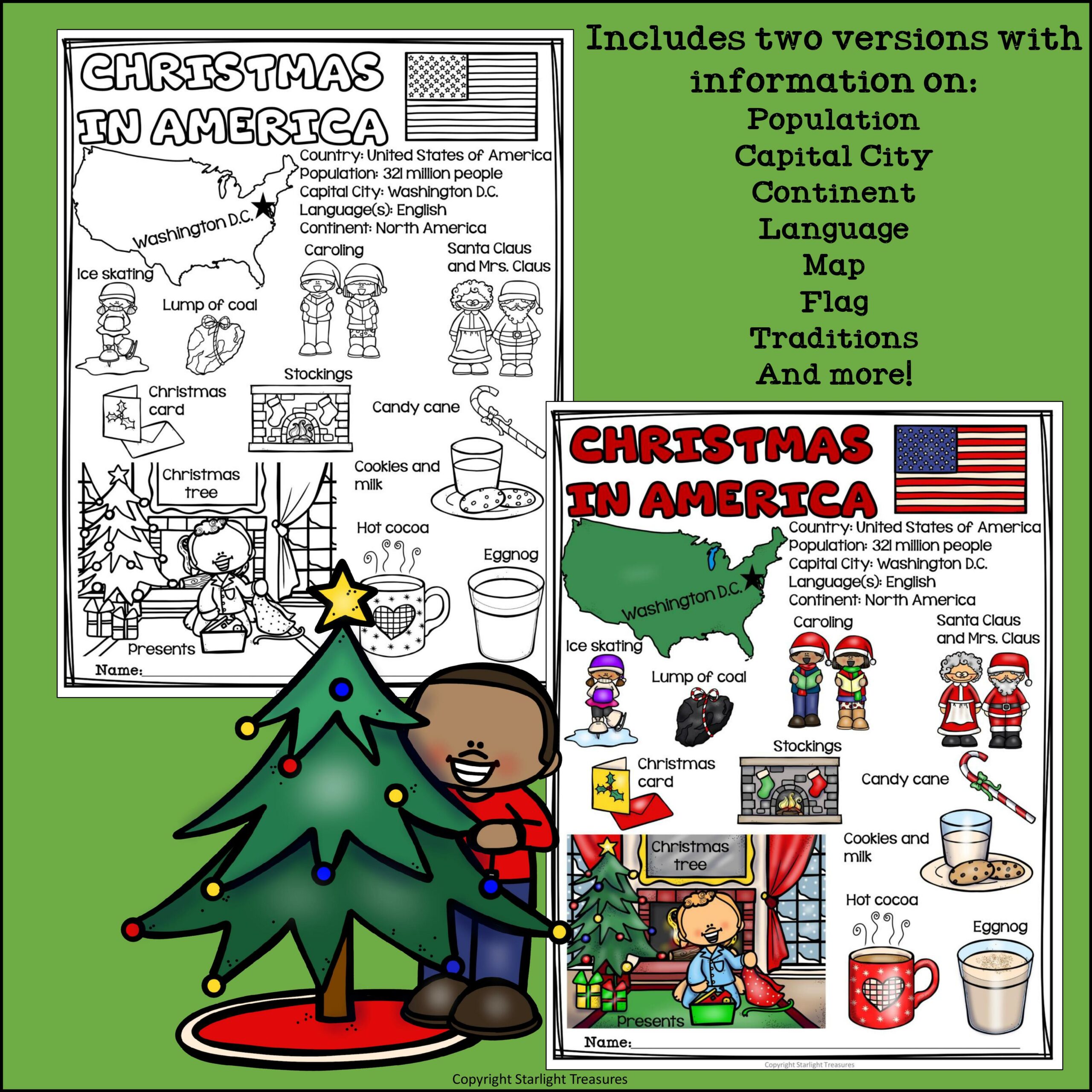 Christmas in America Fact Sheet for Early Readers | Made By Teachers