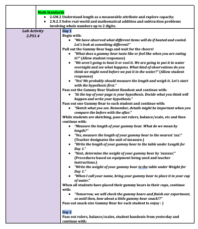 2nd Grade Science Lesson Object Pieces, Heating/Cooling 2.PS1.3,1.4 OAS ...