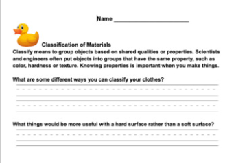 2nd Grade Science Material Properties & Classifying 2.PS1.1, 2.PS1.2 ...