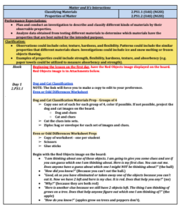 2nd Grade Science Material Properties & Classifying 2.PS1.1, 2.PS1.2 ...