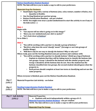 2nd Grade Science Material Properties & Classifying 2.PS1.1, 2.PS1.2 ...