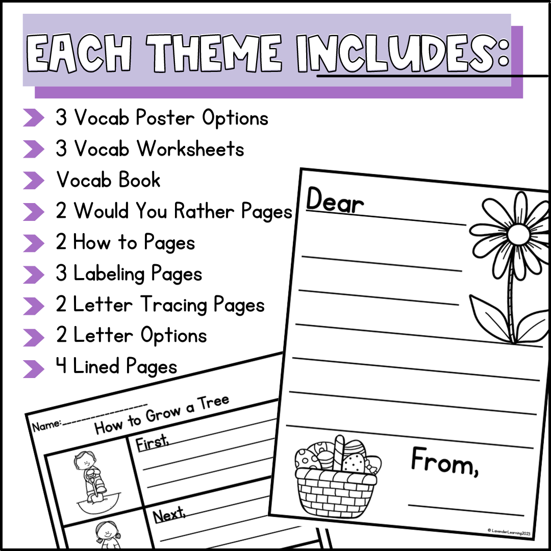 April Writing Center - Easter Writing Center - Earth Day Writing Center ...