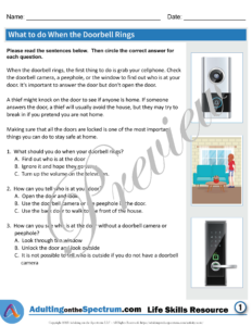 What to do When the Doorbell Rings No-Prep SPED Independent Living ...
