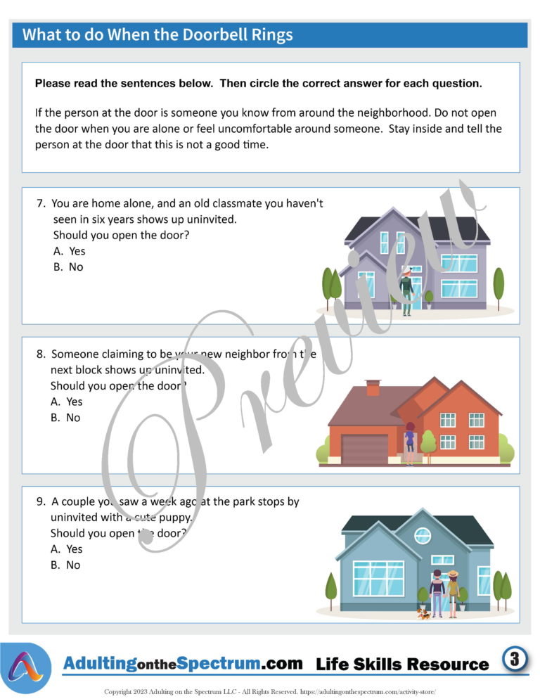 What to do When the Doorbell Rings No-Prep SPED Independent Living ...