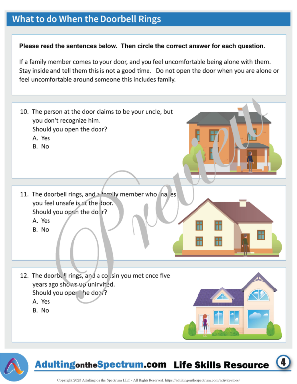 What to do When the Doorbell Rings No-Prep SPED Independent Living ...