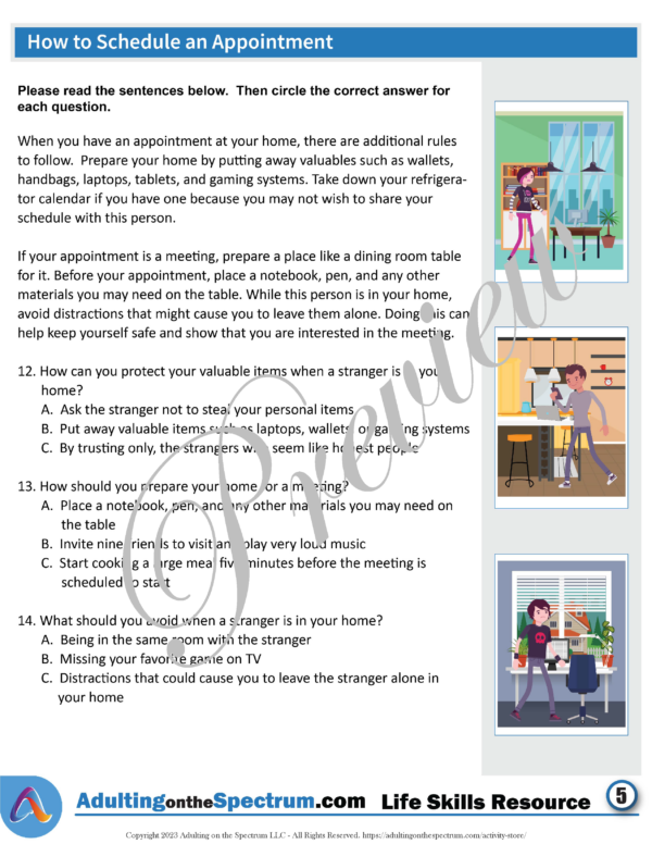 How to Schedule an Appointment No-Prep SPED Independent Living Skills ...