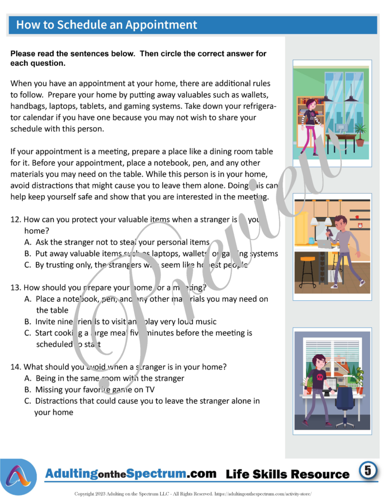 How to Schedule an Appointment No-Prep SPED Independent Living Skills ...