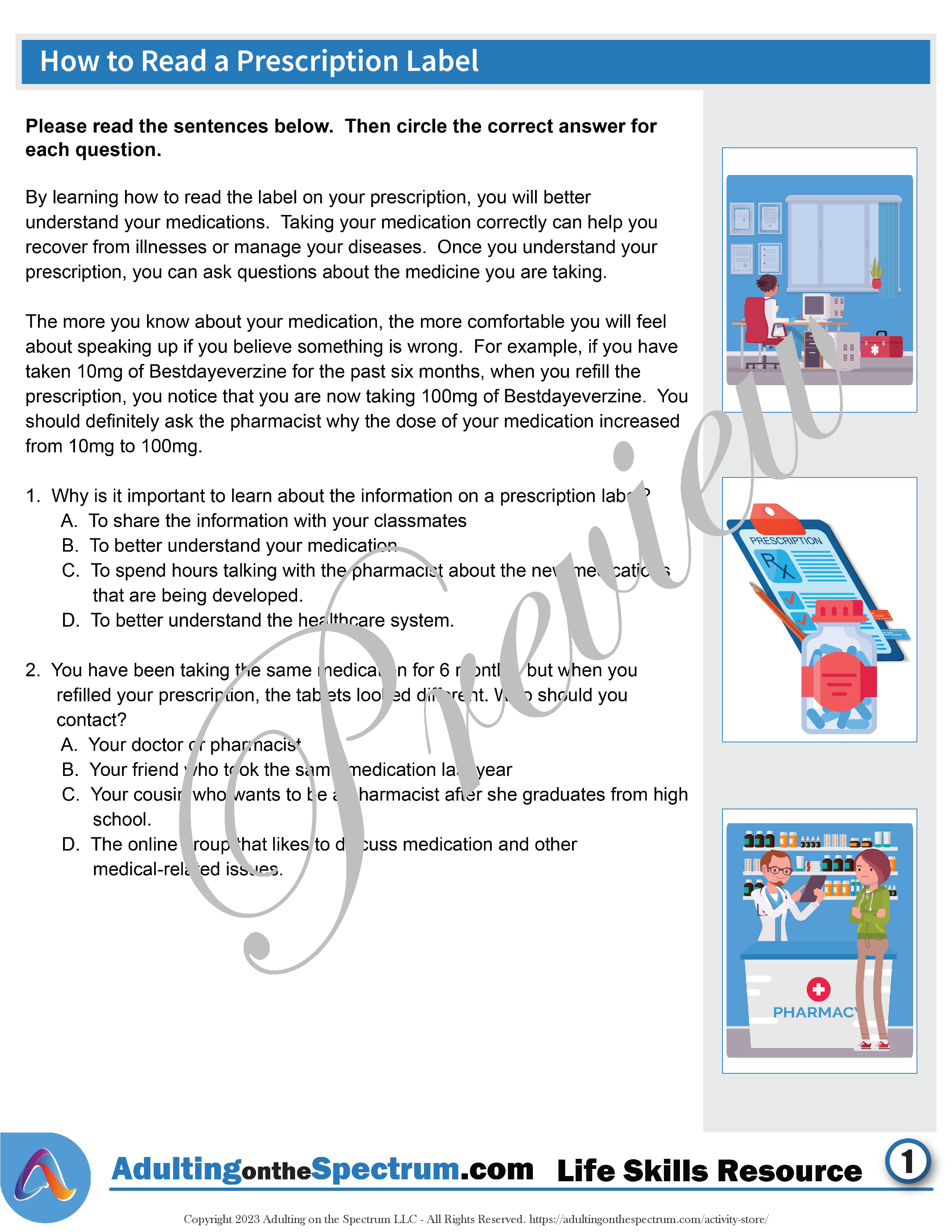 Practical Life Skills - How to Read a Prescription Label | Made By Teachers