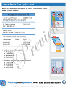 How to Read a Prescription Label No-Prep SPED Independent Living Skills ...