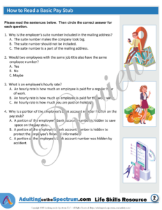 How to Read a Basic Pay Stub No-Prep SPED Independent Living Skills ...