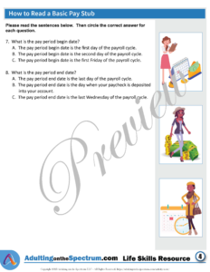 How to Read a Basic Pay Stub No-Prep SPED Independent Living Skills ...