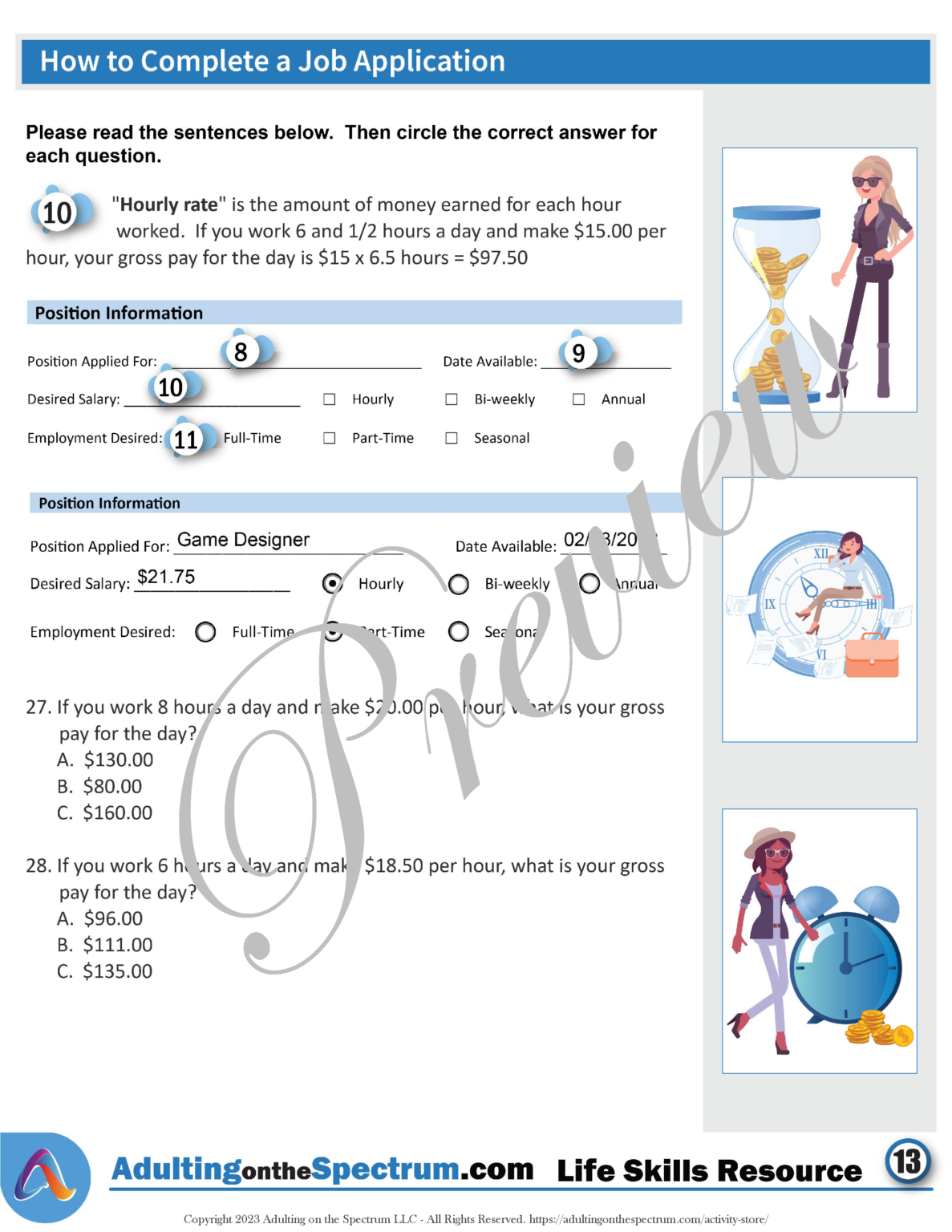 How to Fill Out a Job Application No-Prep SPED Independent Living ...